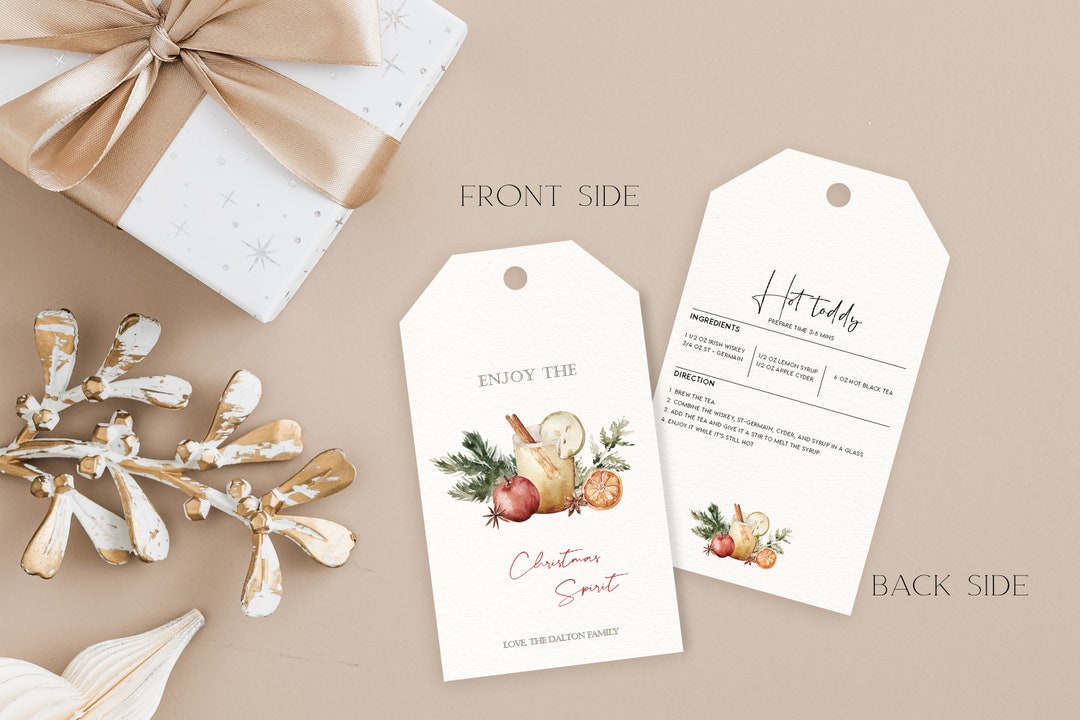 Editable Drink's Recipe Gift Tag Template | Enjoy the Christmas Spirits ...