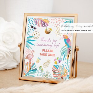 Tropical Birthday Banner: Editable Groovy Summer Theme (digital ...