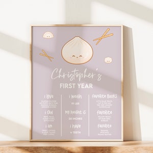 Charming Little Dumpling Welcome Sign, Pink Color Palette Bao Bun ...