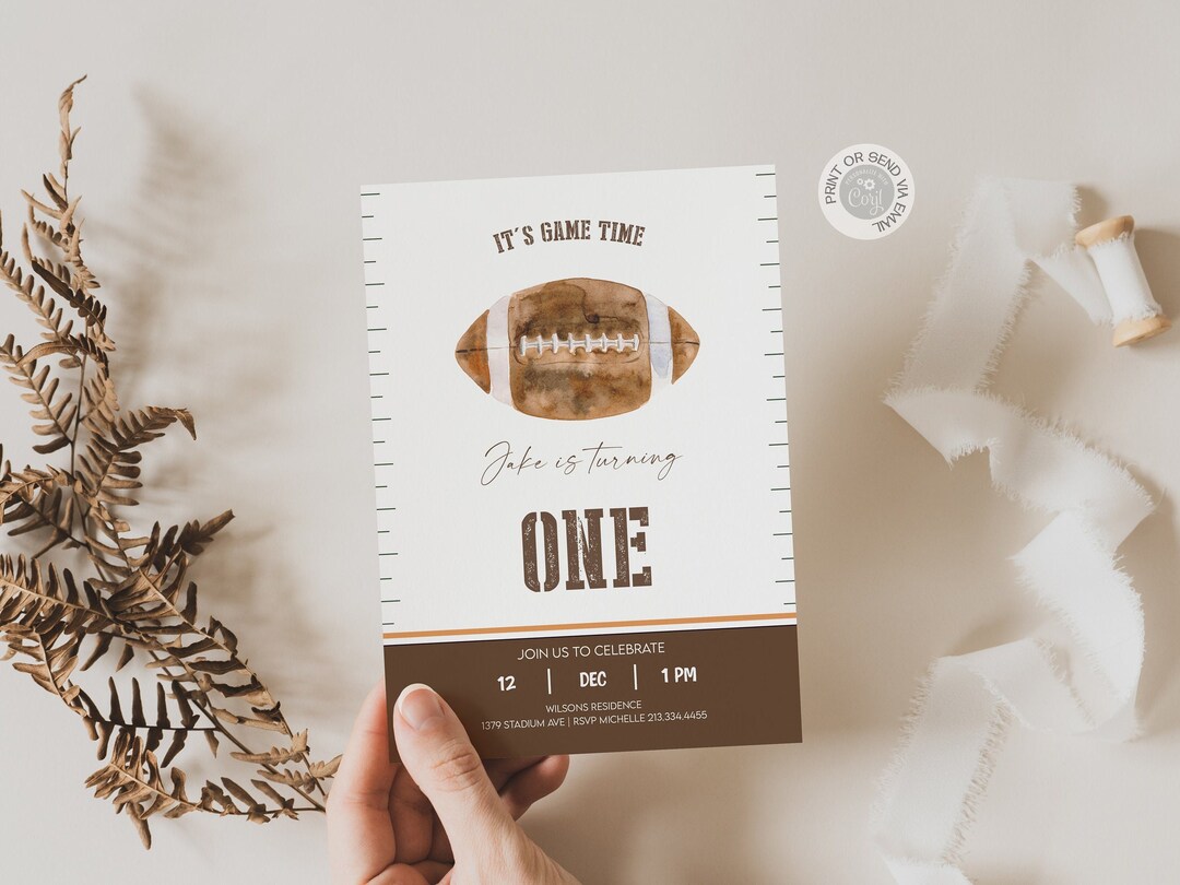 Football Birthday Invitation, It's Game Time, Game On, Football Invite ...