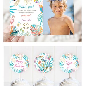 Printable Tropical Pool Party Bundle, Editable Birthday Package Any Age ...