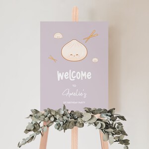Charming Little Dumpling Welcome Sign, Pink Color Palette Bao Bun ...