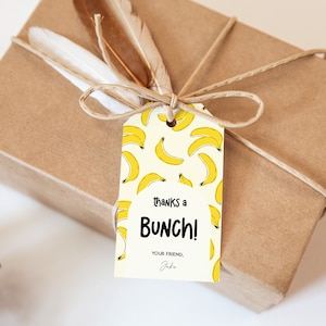 Banana Birthday Favor Tags: Fun Tropical Thank You (digital Download ...