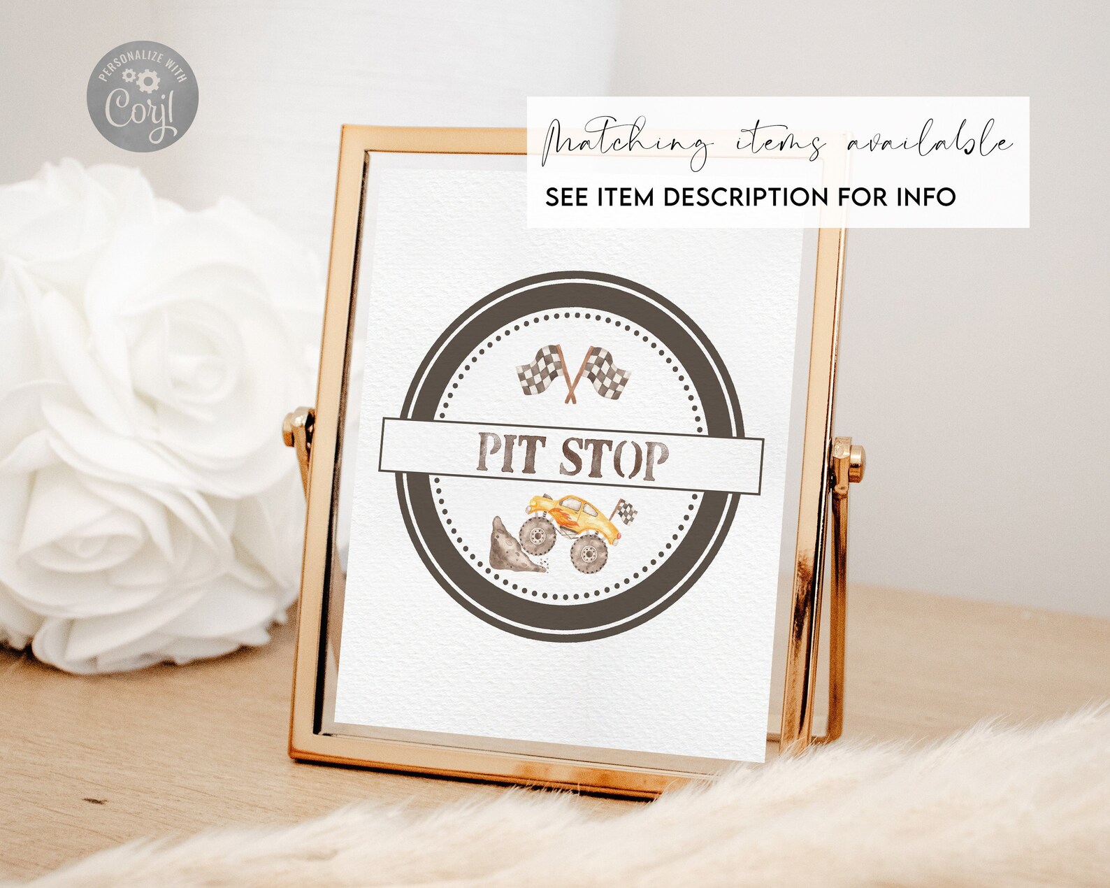 Printable Monster Trucks Refueling Sign Yellow Monster Jam Party ...