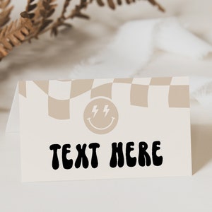 Editable Smiley Face Food Tent Template,retro One Happy Rad Dude ...