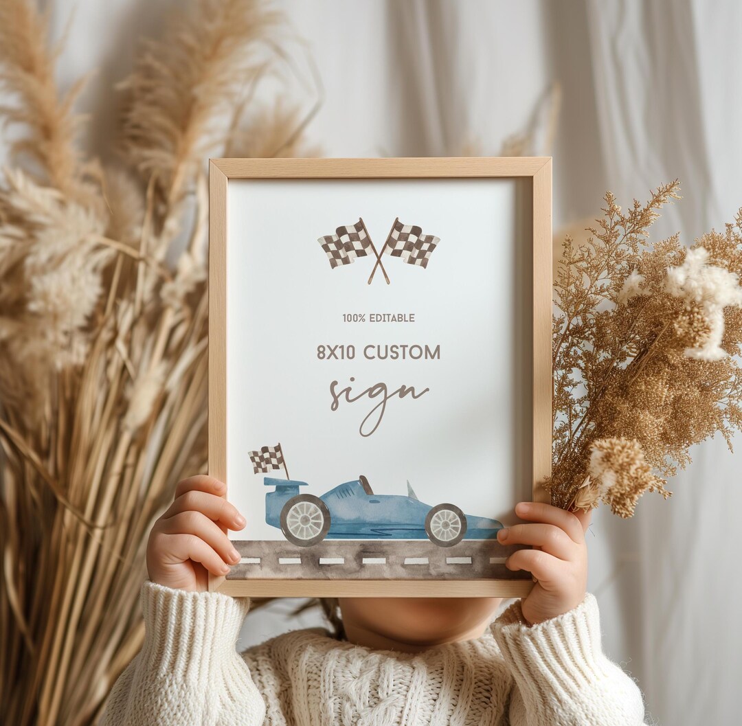 Race Car Birthday Sign | Boy's Party Decor (digital Download) - Etsy