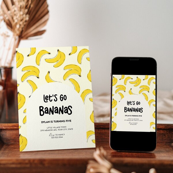 Go Bananas Birthday Card - Etsy