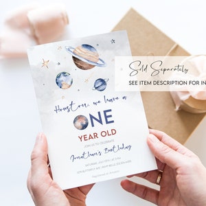 Editable Outer Space Milestone Sign, Moon Planets First Birthday Stats ...