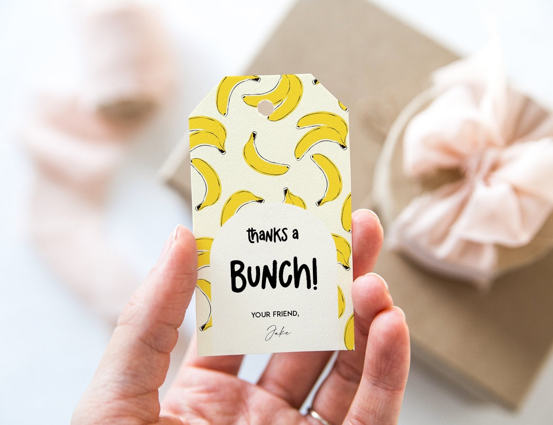 Banana Birthday Favor Tags: Fun Tropical Thank You (digital Download ...