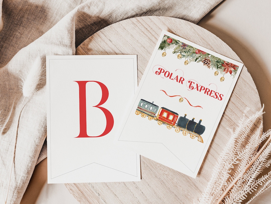 Polar Express Bunting Banner Christmas Train North Pole Theme Party ...