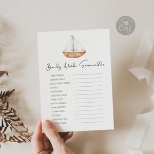 Editable Sailboat Baby Shower Games Set, Nautical Marine Theme Baby ...
