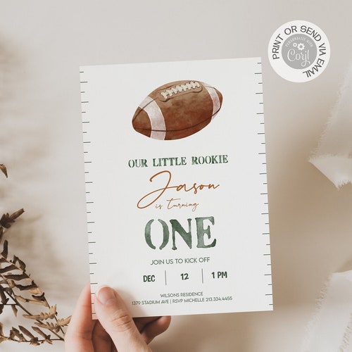Football Birthday Invitation It's Game Time Game On - Etsy