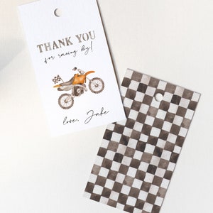 Orange Dirt Bike Thank You Tags: Motocross Party Favors (digital ...
