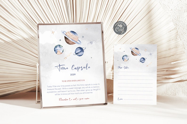 Editable Outer Space Time Capsule First Birthday Party - Etsy
