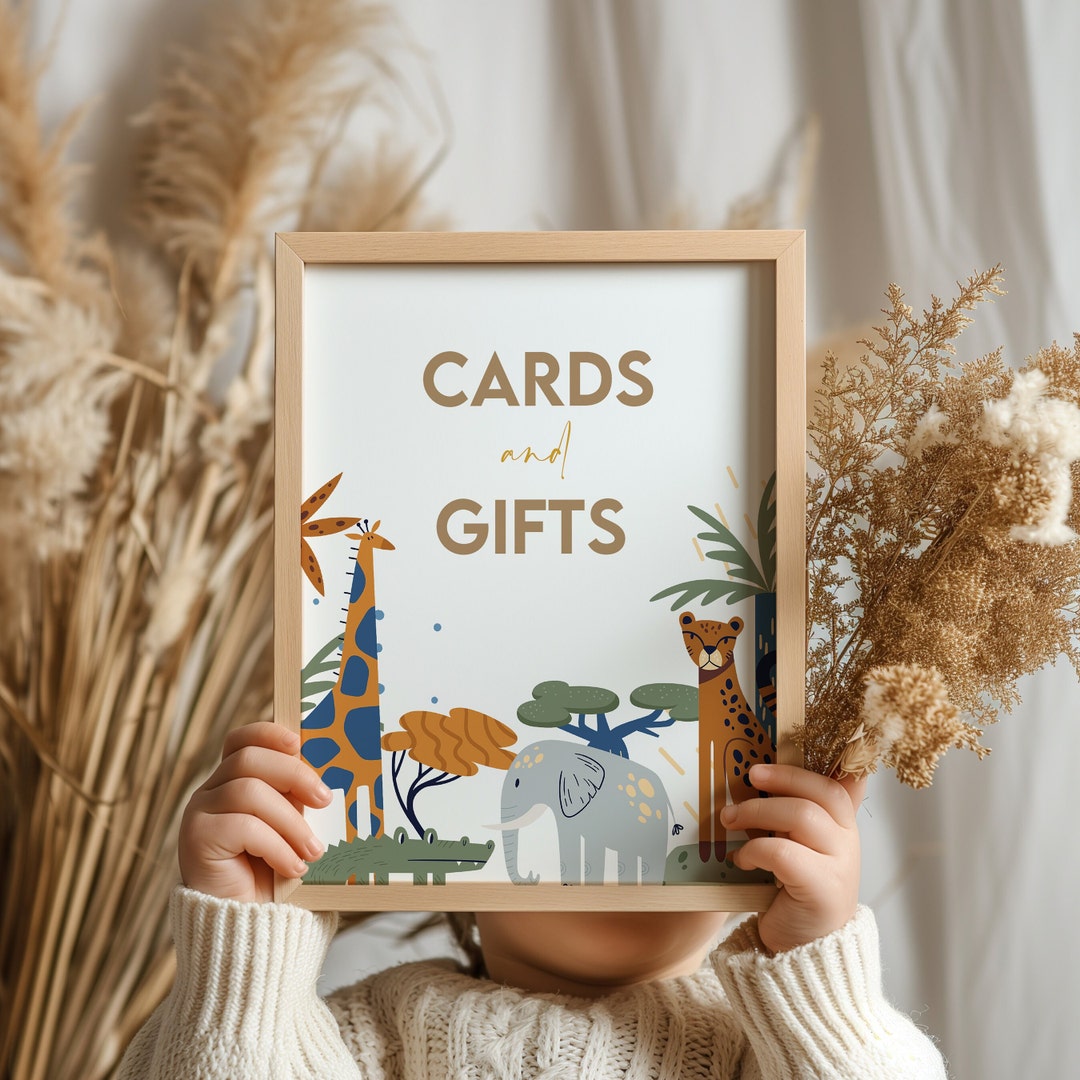 Safari Theme Gifts and Cards Birthday Sign, Jungle Party Animals Theme ...