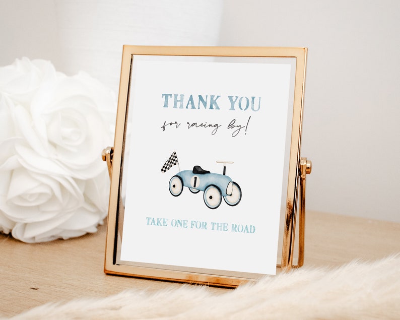 Printable Race Car Party Sign Pack Blue Race Car Ride on - Etsy