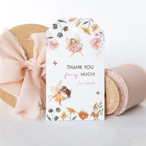 Editable Fairy Favor Tag Set, Fairy Birthday, Thank You Tags, Fairy ...