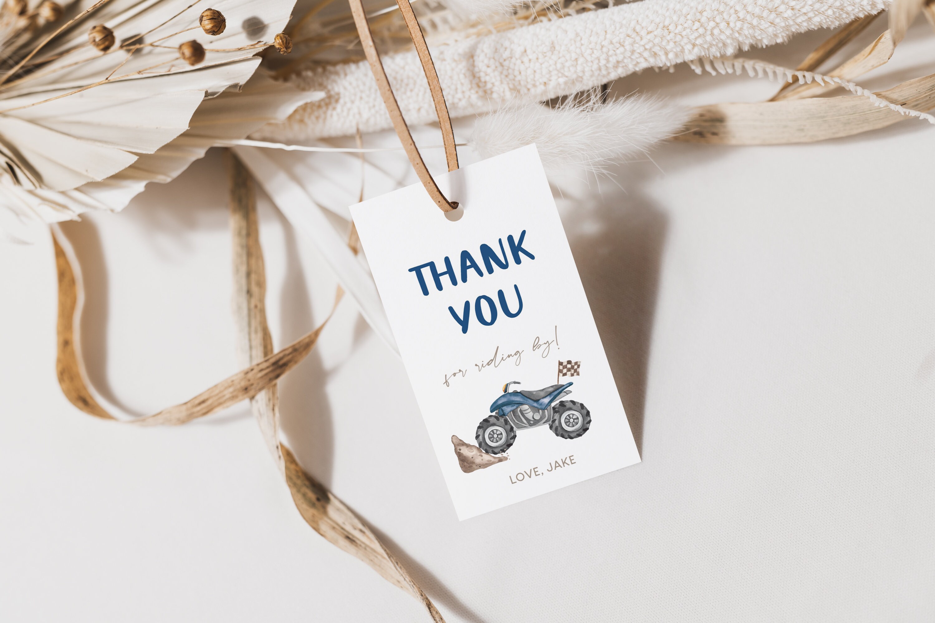 Watercolor ATV Favor Tag: Editable Quad Bike Thank You (digital ...