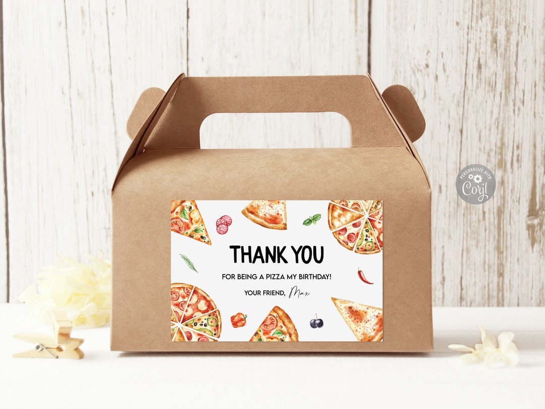 Printable Pizza Gable Box Label, Pizza Making Birthday Party Gift Box ...