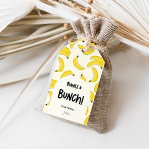 Banana Birthday Favor Tags: Fun Tropical Thank You (digital Download ...