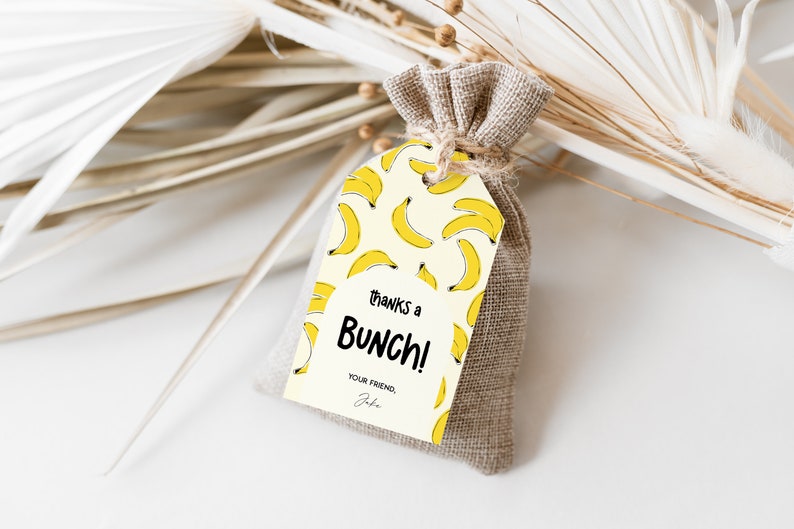 Banana Birthday Favor Tags: Fun Tropical Thank You (digital Download ...