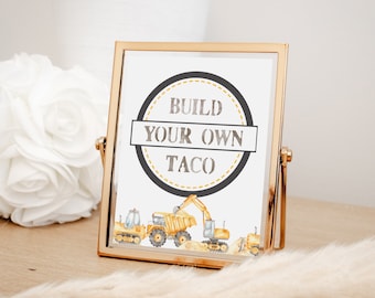 Construction Party Build Your Own Taco Sign - Etsy
