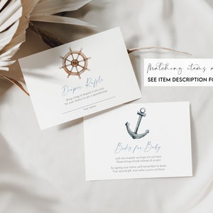 Editable Sailboat Birthday Party Sign, Gifts and Cards Sign Nautical ...