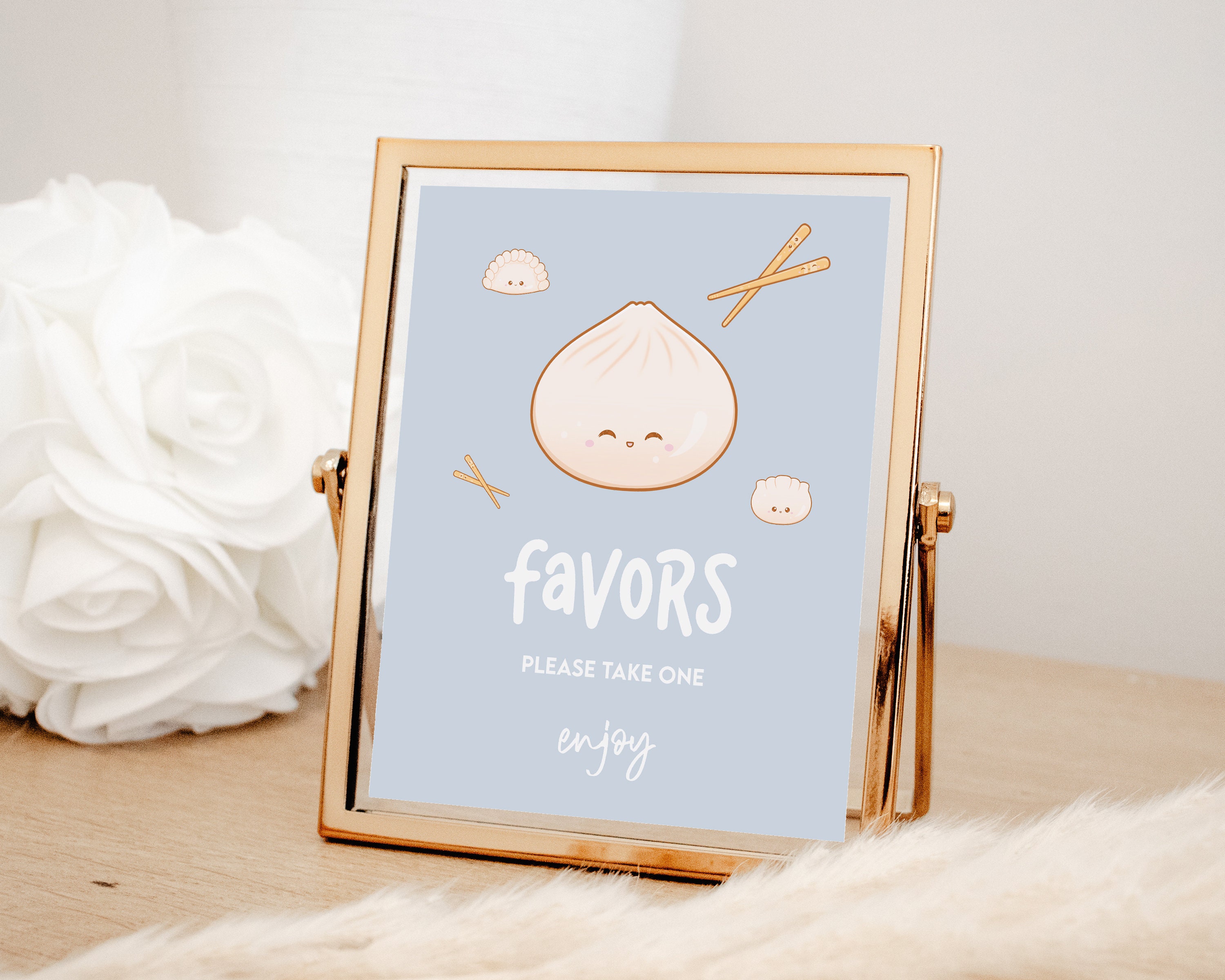 Dumpling Birthday Thank You Tags: Editable Dim Sum Party Favor (instant ...