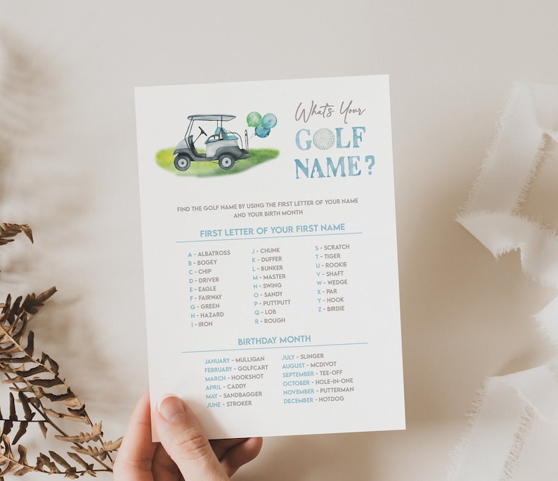 Golf Name Game: Mini Golf Party, Editable Template (digital Download ...