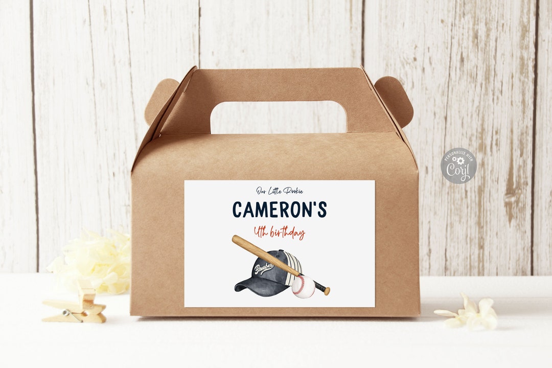 Baseball Gable Box Label: Sport Birthday Party Favor (digital Download ...