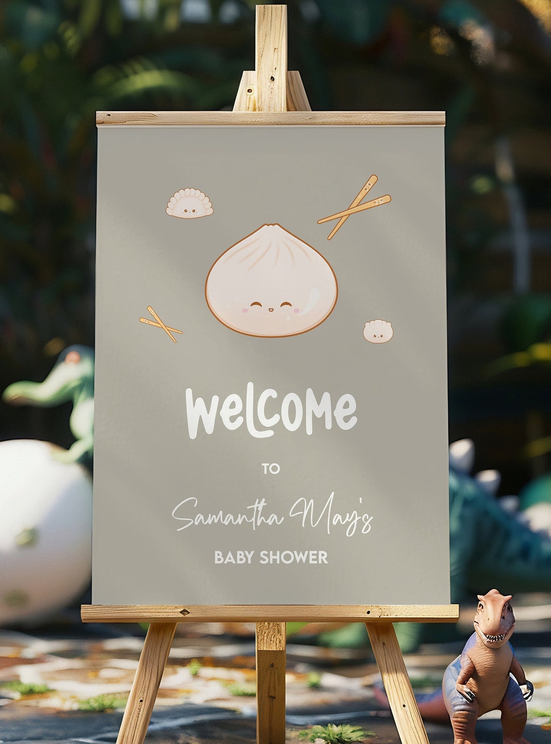 Charming Dumpling Welcome Sign, Green Gender Neutral Bao Bun Baby ...