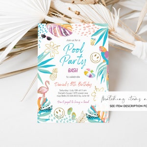 Printable Tropical Birthday Cupcake Toppers, Editable Summer Beach Pool ...