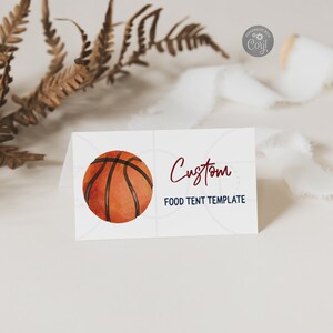 Basketball Birthday Food Tent Card: Editable Sports Theme (digital ...