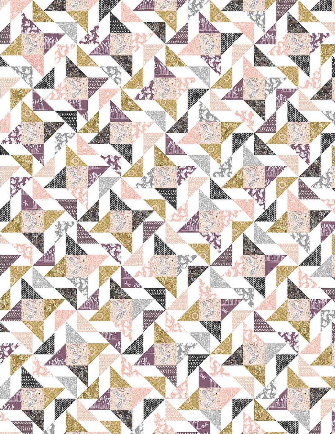 Triangle Flying Geese Diamond Pattern Swan Quilt Dark Pink - Etsy