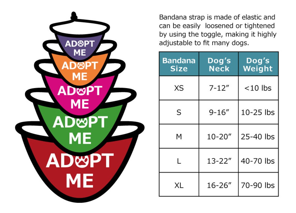 ADOPT ME Bandana Scarf for Rescue Dogs - Etsy
