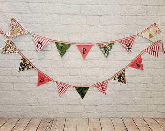 Merry Christmas Banner Printable, Farmhouse Style Christmas Banner ...