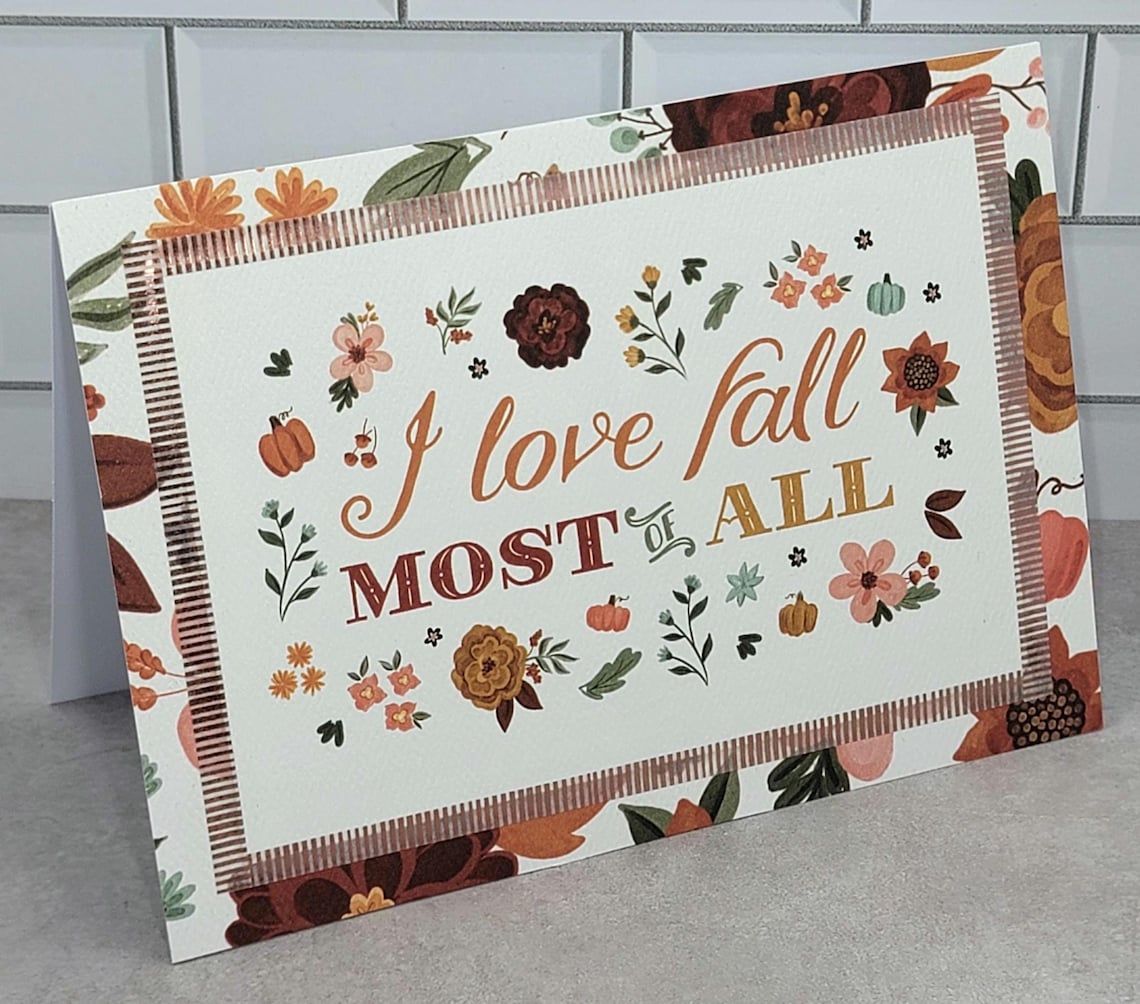 Welcome Fall - Large White Cards - Etsy