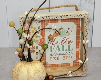 Harvest Shelf Sitter, Fall Leaves Shelf Sitter, Autumn Home Decor - Etsy