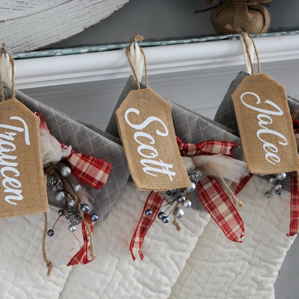 Burlap Name Tags - Etsy