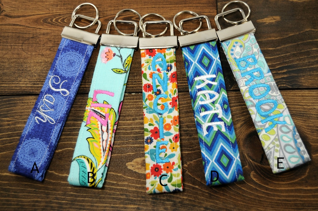 Monogram Wrist Key Fob - Key Chain for Women in Your Choice of Colors ...