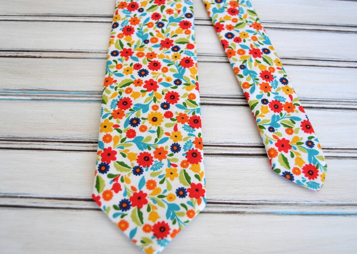 Floral Skinny Tie Bow Tie or Regular Necktie for Wedding | Etsy