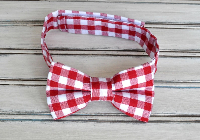 Red Gingham Bow Tie and Suspenders, Regular Tie or Bow Tie for Men ...