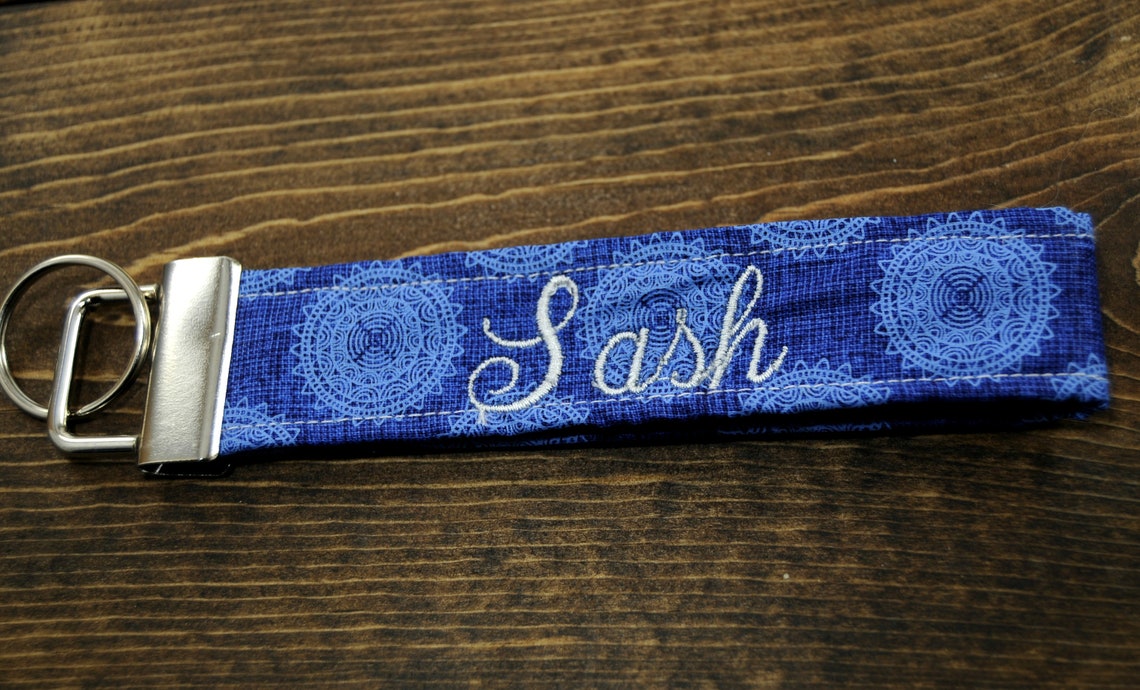 Monogram Wrist Key Fob Key Chain for Women in Your Choice of - Etsy