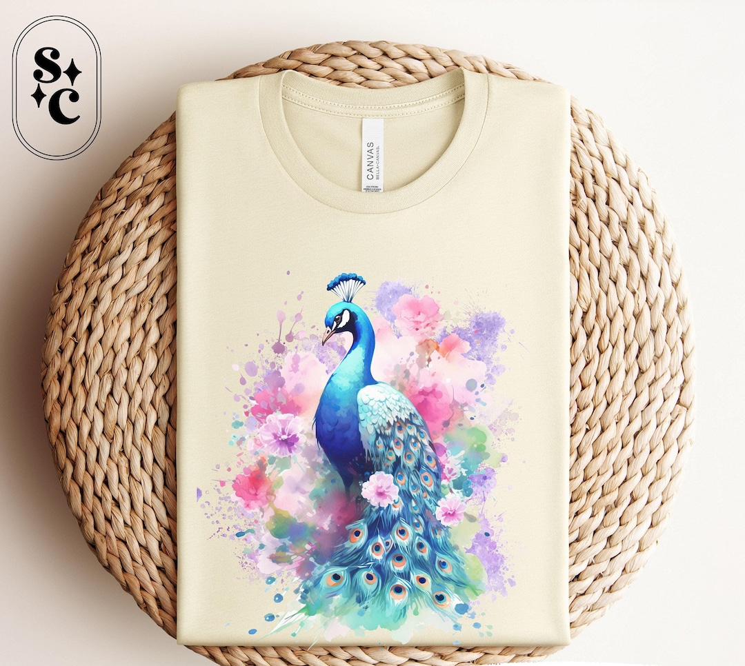 Watercolor Peacock Shirt, Mothers Day Gift, Bird Lover Gift, Peacock ...