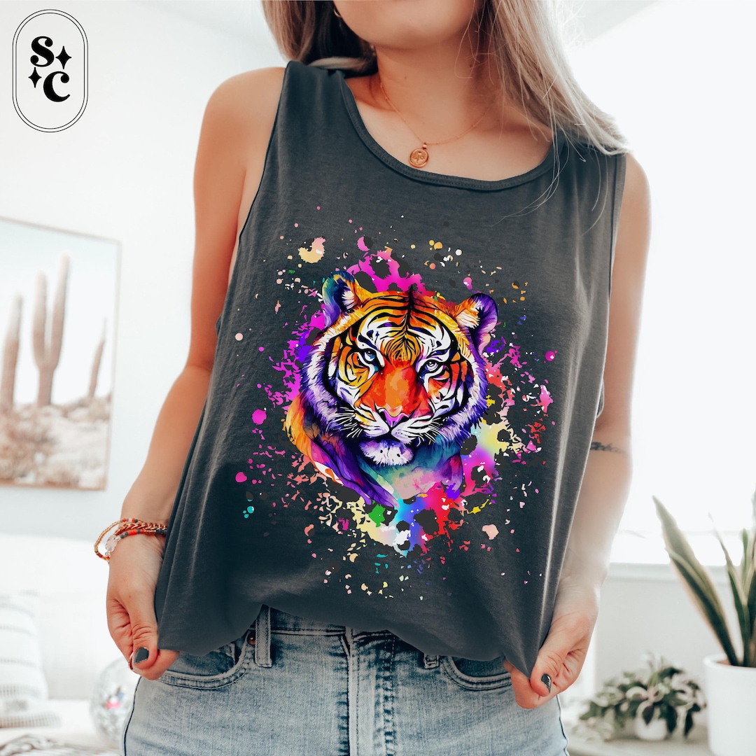 90s Tiger Tank, Workout Tank, Exercise Shirt, Gym Tank Top, 90s ...