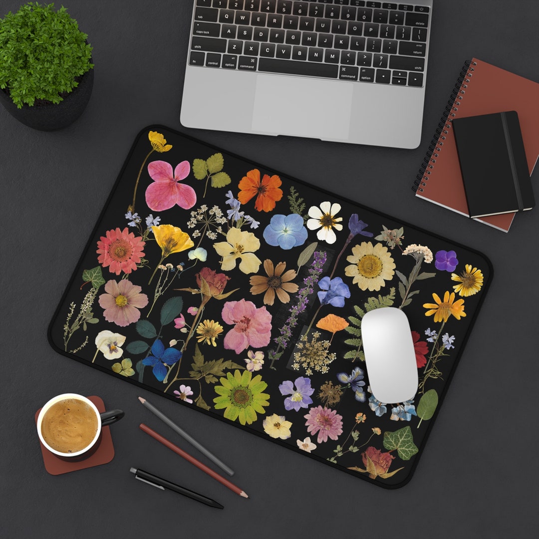 Cottagecore Desk Mat, Boho Floral Desk Mat, Wildflowers Computer Mat ...