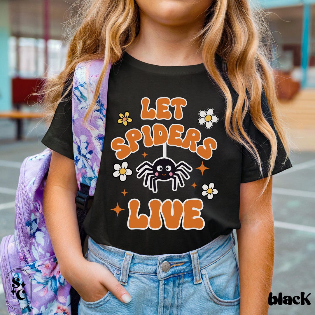 Kids Spider T-shirt, Retro Let Spiders Live Halloween Bug Shirt - Etsy