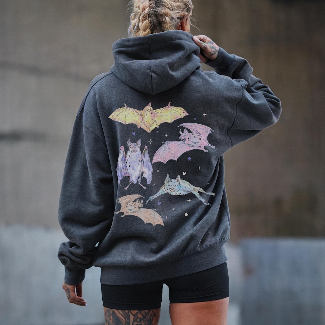 Pastel Goth Bat Hoodie, Creepy Cute Hooded Sweatshirt, Whimsigoth ...