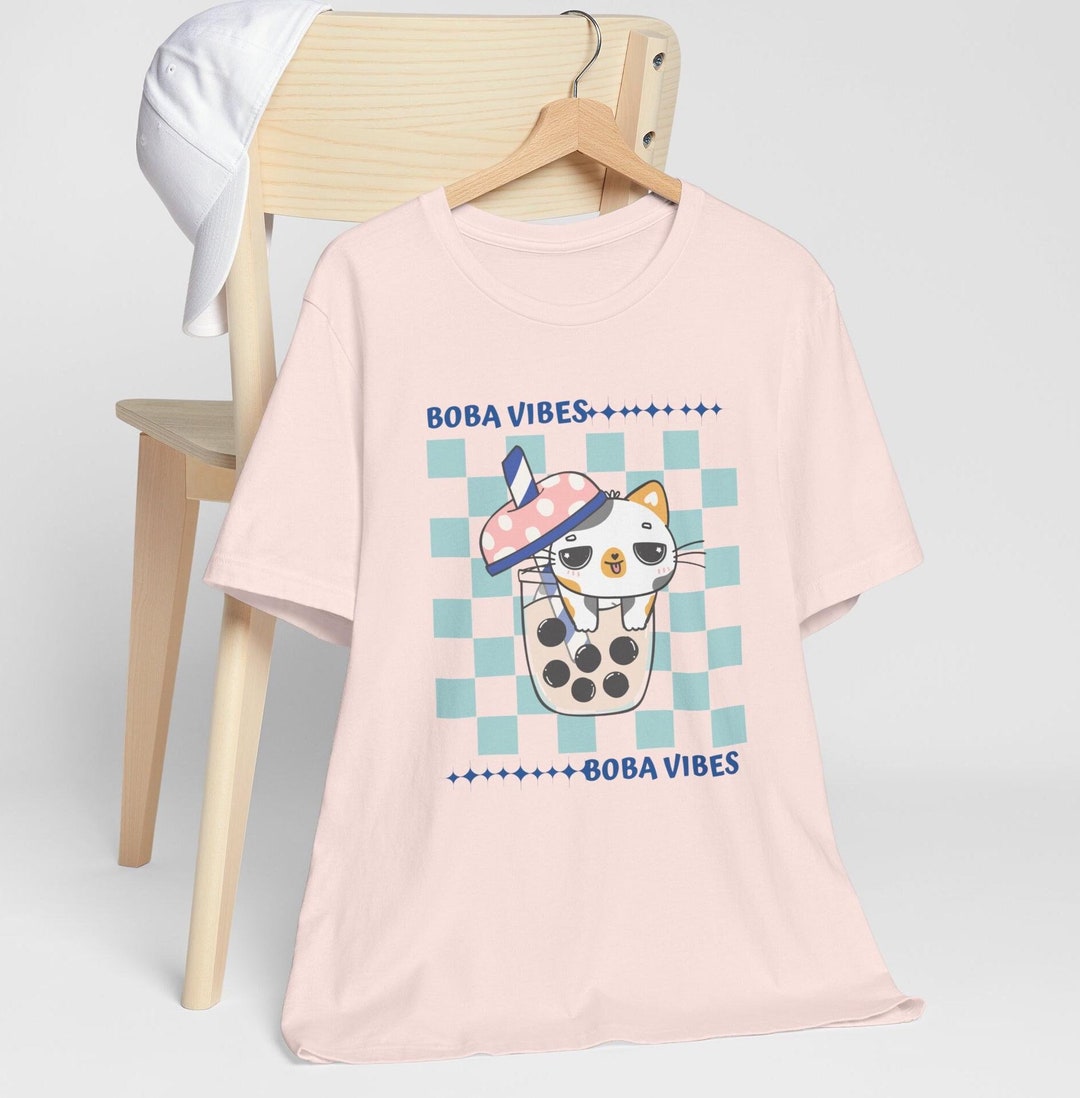 Boba Shirt, Boba Tea, Cute Cat Boba Shirt, Bubble Tea Tshirt, Boba ...