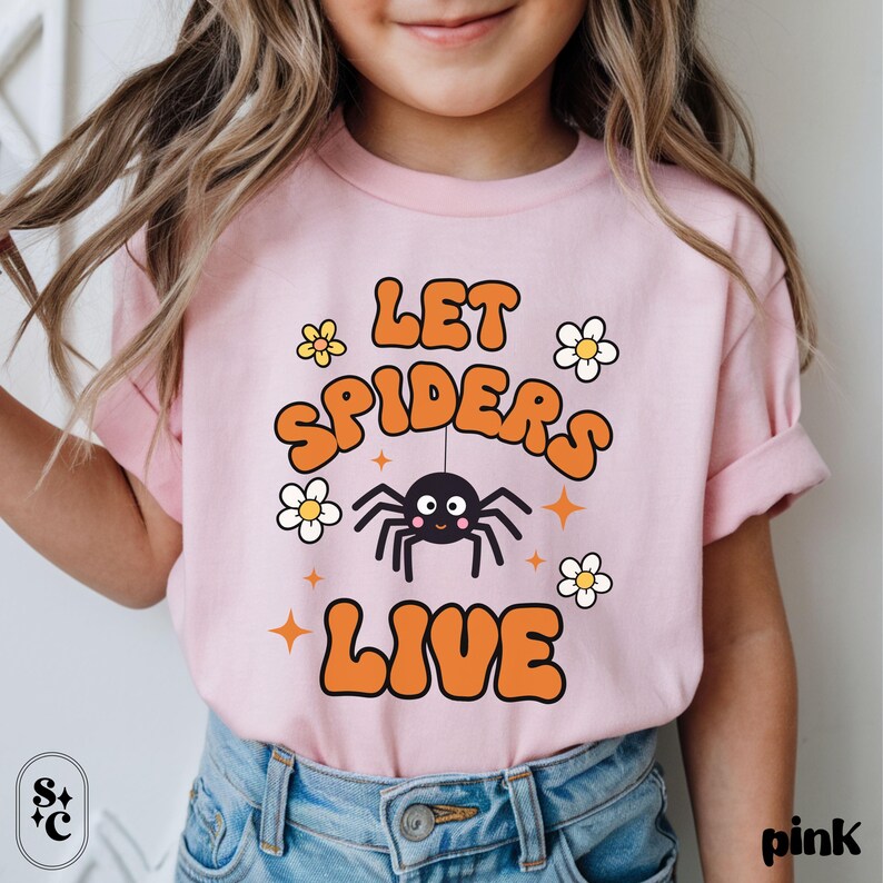 Kids Spider T-shirt, Retro Let Spiders Live Halloween Bug Shirt - Etsy